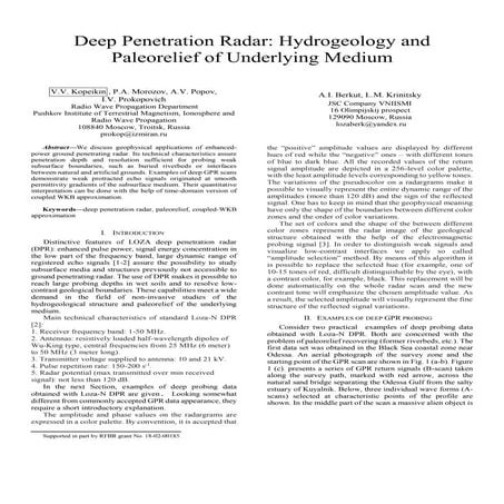Deep Penetration Radar: Hydrogeology and Paleorelief of Underlying ...