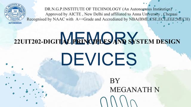 Memories in digital electronics | PPTX