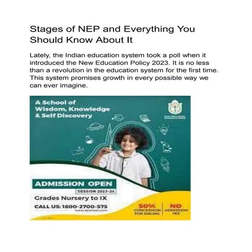 Stages of NEP and Everything You Should Know About It | PDF