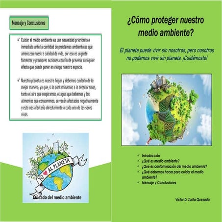 Diptico sobre el medio ambiente y sus usos | PDF