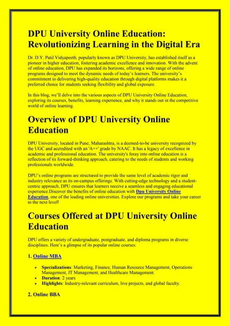 LPU Online Education | PDF | Postgraduate Education | College Education