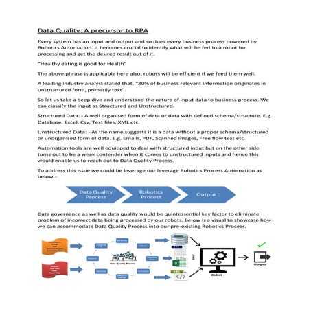 Data Quality Process - A precursor to RPA | PDF | Databases | Computer Software and Applications