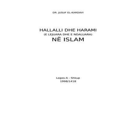 Dr. jusuf kardavi hallalli dhe harami | PDF