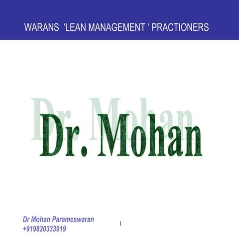 Dr. Mohan | PPT | Management Consulting Industry | Industries