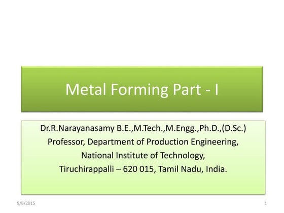 Introduction to Metal Forming Processes – A detailed exploration of key metal forming techniques ...