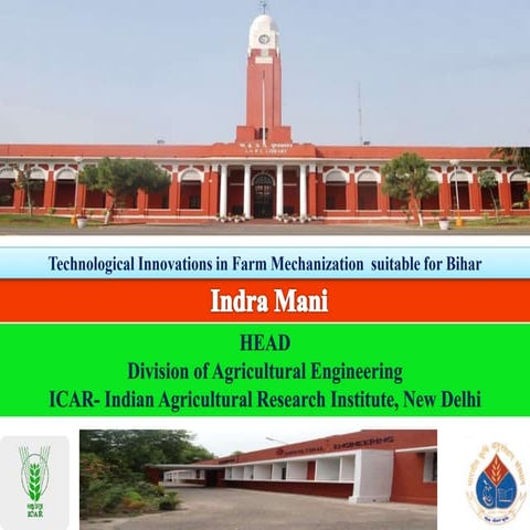 Dr. indra mani mechanization bihar 10.05.2016