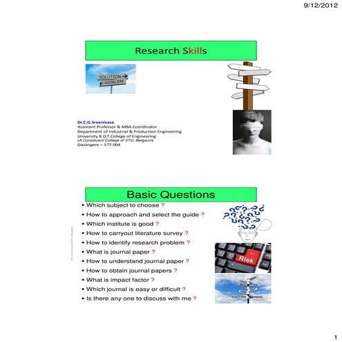 presentation material on research skills | PDF