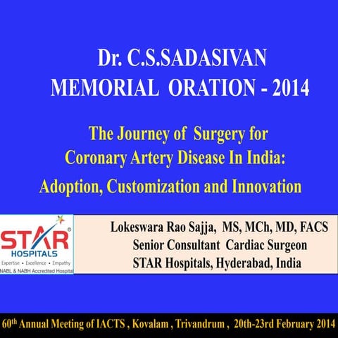 Dr. C.S.SADASIVAN MEMORIAL ORATION - 2014 | PDF