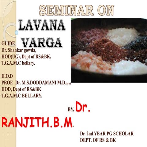 Dr. Ranjith.B.M THE LEGEND IN AYURVEDA | PPTX