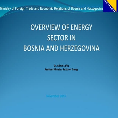 Dr. Admir Softic, Assistant Minister of Energy Sector | PDF