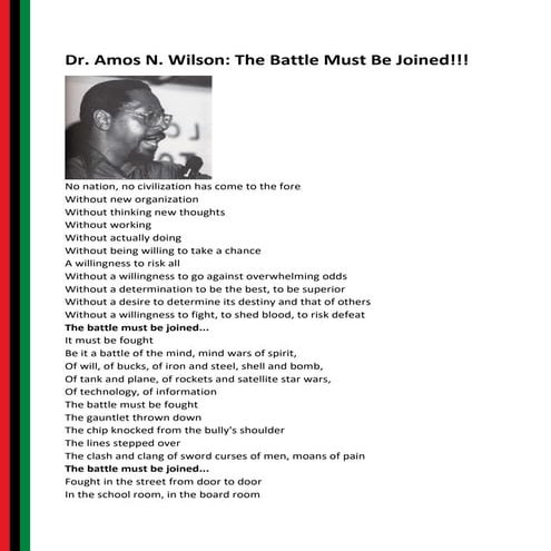 Dr. Amos N. Wilson_The Battle Must Be Joined | A Revolutionary Poem | PDF