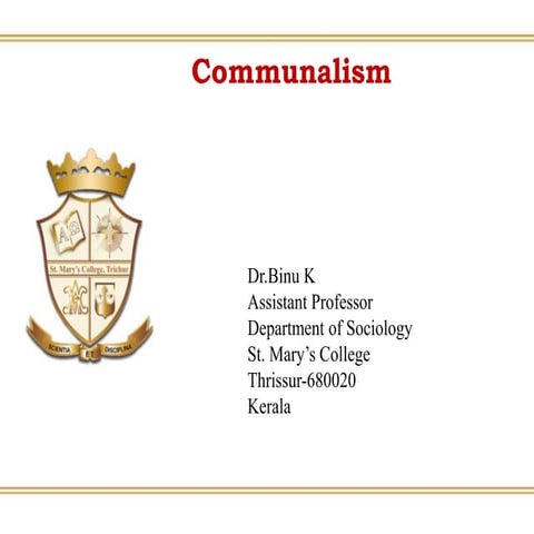 Sociology-Communalism | PPT