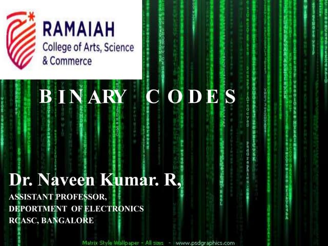 Dr.naveen electronics binary codes | PPT Dr.naveen electronics binary codes | PPT