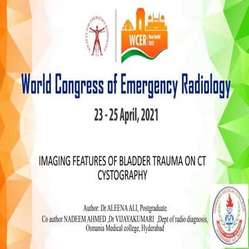 IMAGING FEATURES OF BLADDER TRAUMA ON CT CYSTOGRAPHY | PPTX
