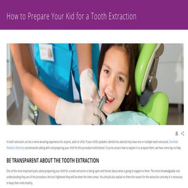 How to Prepare Your Kid for a Tooth Extraction | PDF | Dental Health ...