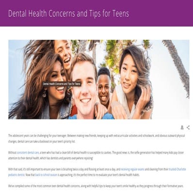 Dental Health Concerns and Tips for Teens | PDF
