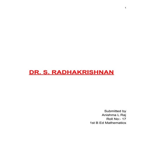 University Education Commission (Radhakrishnan Commission)-1948 1949 | PPT