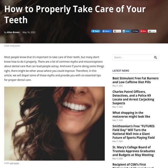 How to Properly Take Care of Your Teeth | PDF