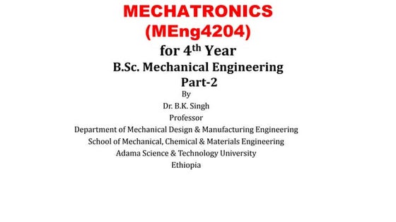 Mechatronics-Introduction to Mechatronics System | PDF