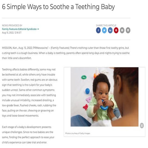 6 Simple Ways to Soothe a Teething Baby. | PDF
