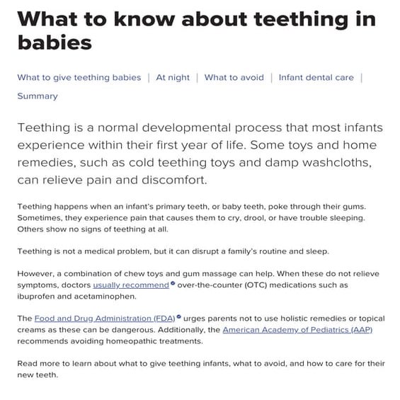 What to know about teething in babies. | PDF
