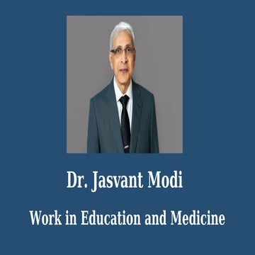Dr. Jasvant Modi - Work in Education and Medicine | PDF
