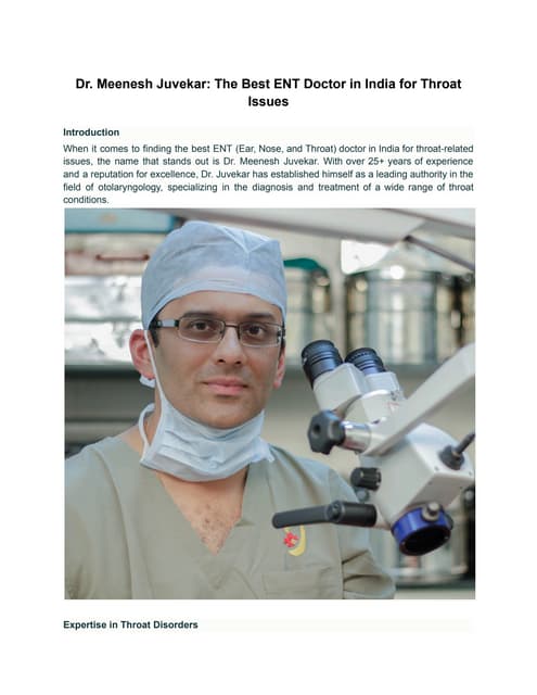 ENT Hospital in Jaipur - Jeevan Rekha Hospital | PDF