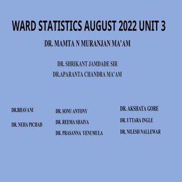 DR.MNM WARD STAT AUGUST in a random hospital | PPT | Infectious ...