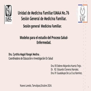MODELO DE SALUD ENFERMEDAD SALUD MEDICINA FAMILIAR | PPTX