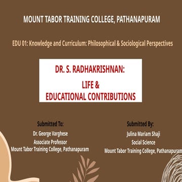 University Education Commission (Radhakrishnan Commission)-1948 1949 | PPT