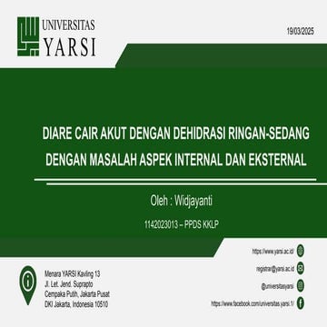 dr. Widjayanti - Diare cair akut dengan pendekatan kedokteran keluarga | PPTX