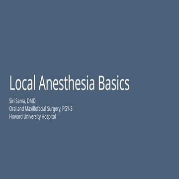 Local Anesthesia: Armanterium | PPT