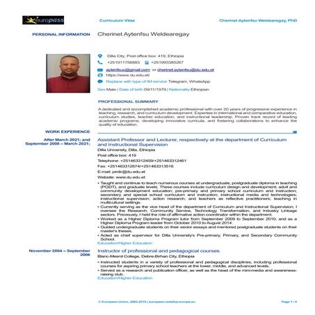 Dr. Cherinet Aytenfsu Weldearegay's Curriculum Vitae (CV).pdf