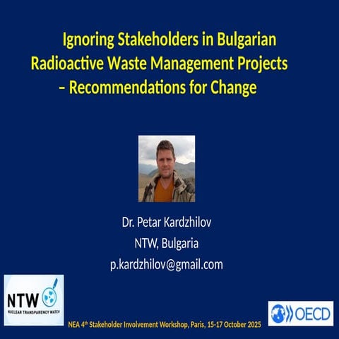 Ignoring Stakeholders in Bulgarian Radioactive Waste Management ...