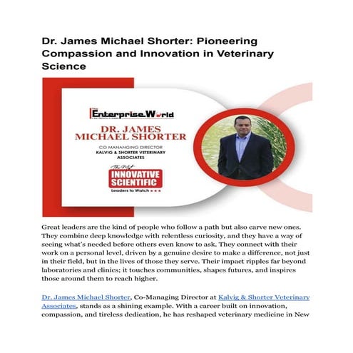Dr. James Michael Shorter_ Pioneering Compassion and Innovation in ...