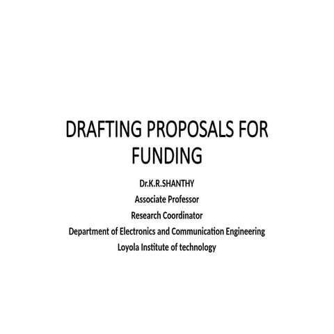Intro about how to draft Funding proposals | PPTX