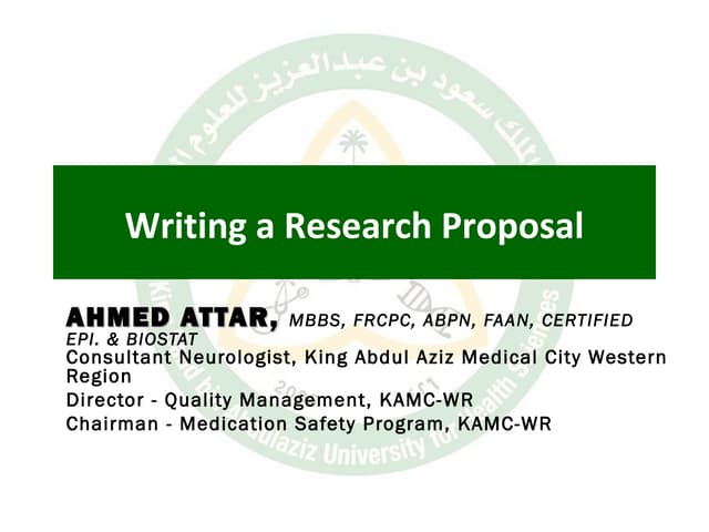 Research proposal presentation | PPTX