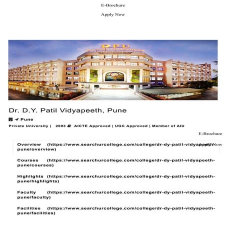 Dr. D.Y. Patil Vidyapeeth Pune – Top Deemed University for Medical ...