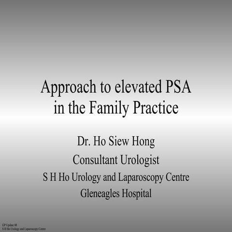 Family Physician's Approach to Elevated PSA | PPT