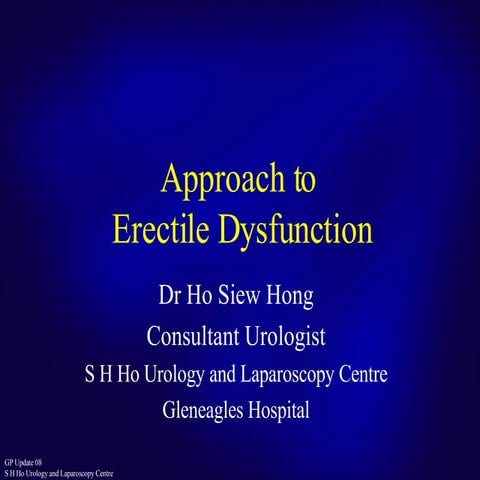Family Physician's Approach to Erectile Dysfunction | PPT