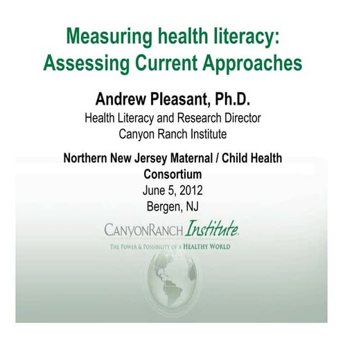 Don Nutbeam | The evolving concept of health literacy | PDF