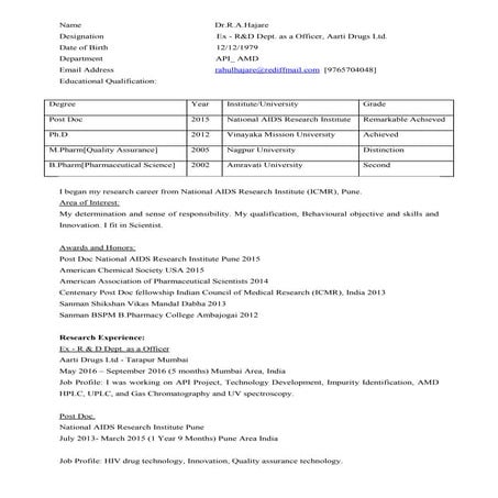 Dr rahul-hajare cv- | PDF