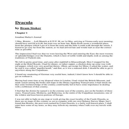 Dracula chap. 1 | PDF