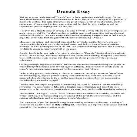 Dracula Essay | PDF