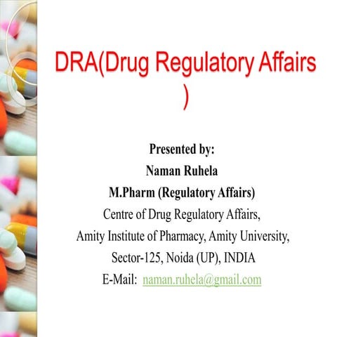 DRA (Drug Regulatory Affairs) , RA (Regulatory Affairs) | PPSX