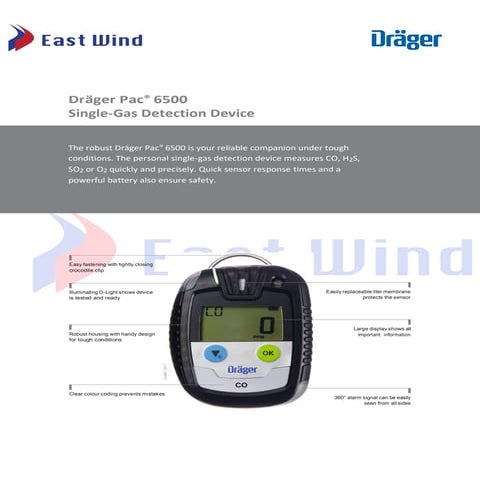 Dräger Pac 6500 Single Gas Detector | PDF