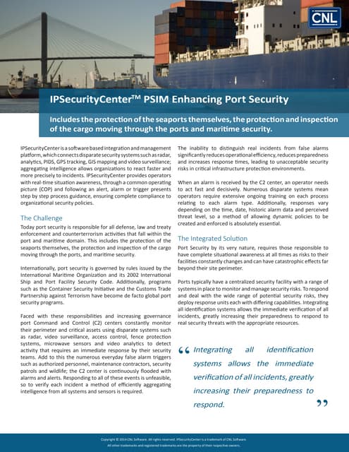 Vidsys Physical Security Information Management (PSIM) solution | PDF