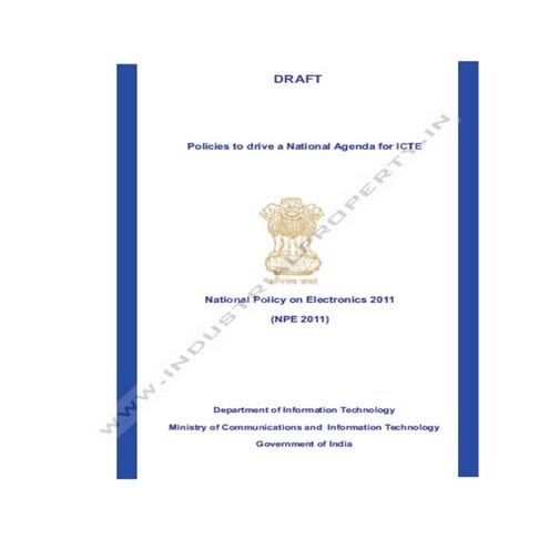 National policy on electronics 2011 | PDF