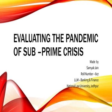 Sub -Prime Crisis | PDF
