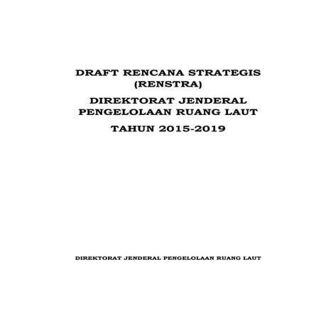 Draft renstra-2015-2019-prl 12-sept-2015-pdf (tujuan dansasaran mantap) | PDF